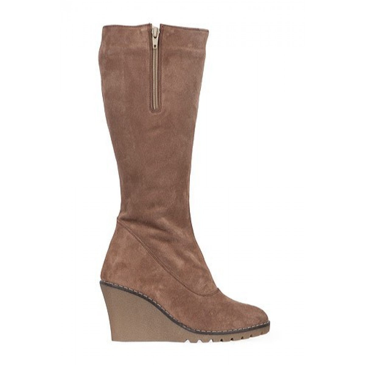 Cizme Liz cu platforma piele capucino